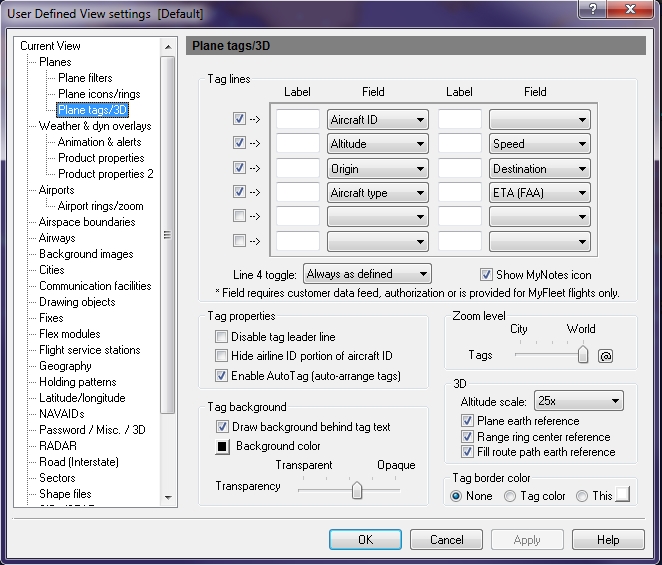 UDV Planes - Plane Tags